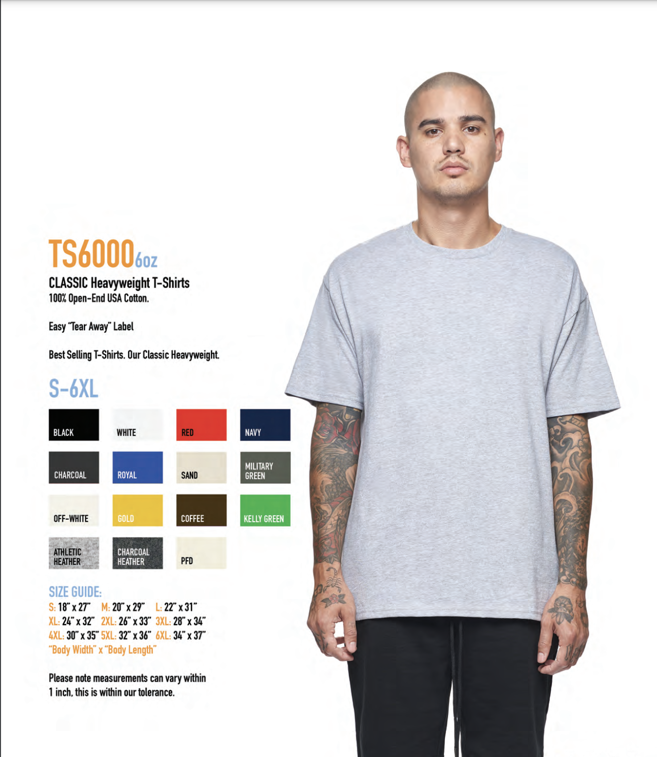 TS6000 – TeeStyled 6oz Classic Weight T-Shirt – 413 Merch Catalog